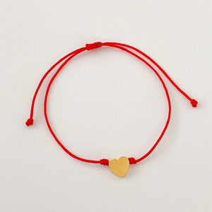 Red String Heart Bracelet, Friendship Bracelet, Couples Gift, Couples ...