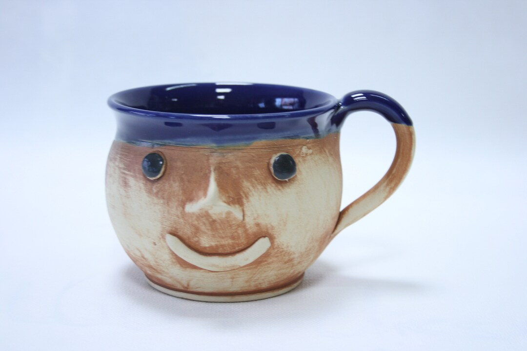 Ceramic Mug Bulbous With Face - Etsy