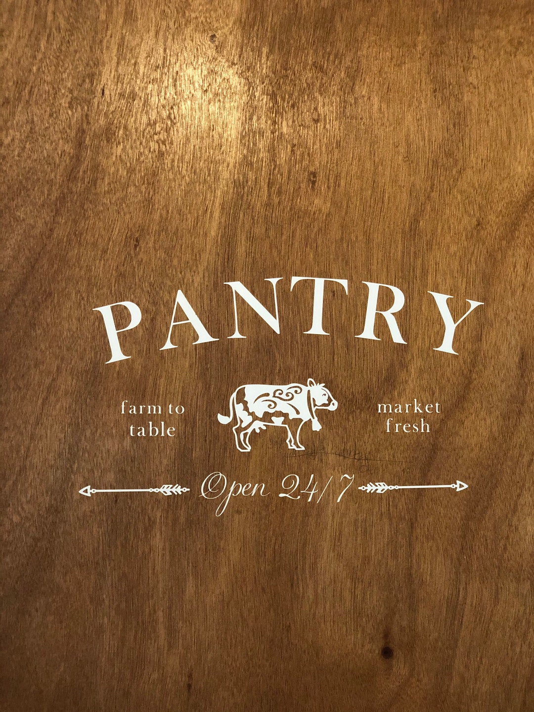 Rustic Farmhouse Pantry Decal With Cow - Etsy