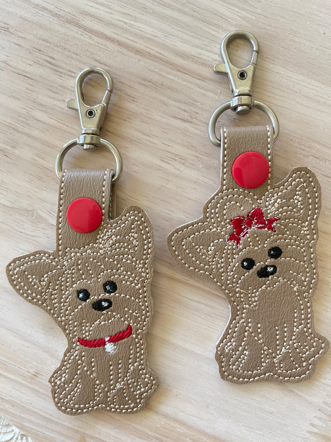 Yorkie Dog Key Chain Embroidered Key Fob Gift for Yorkie - Etsy