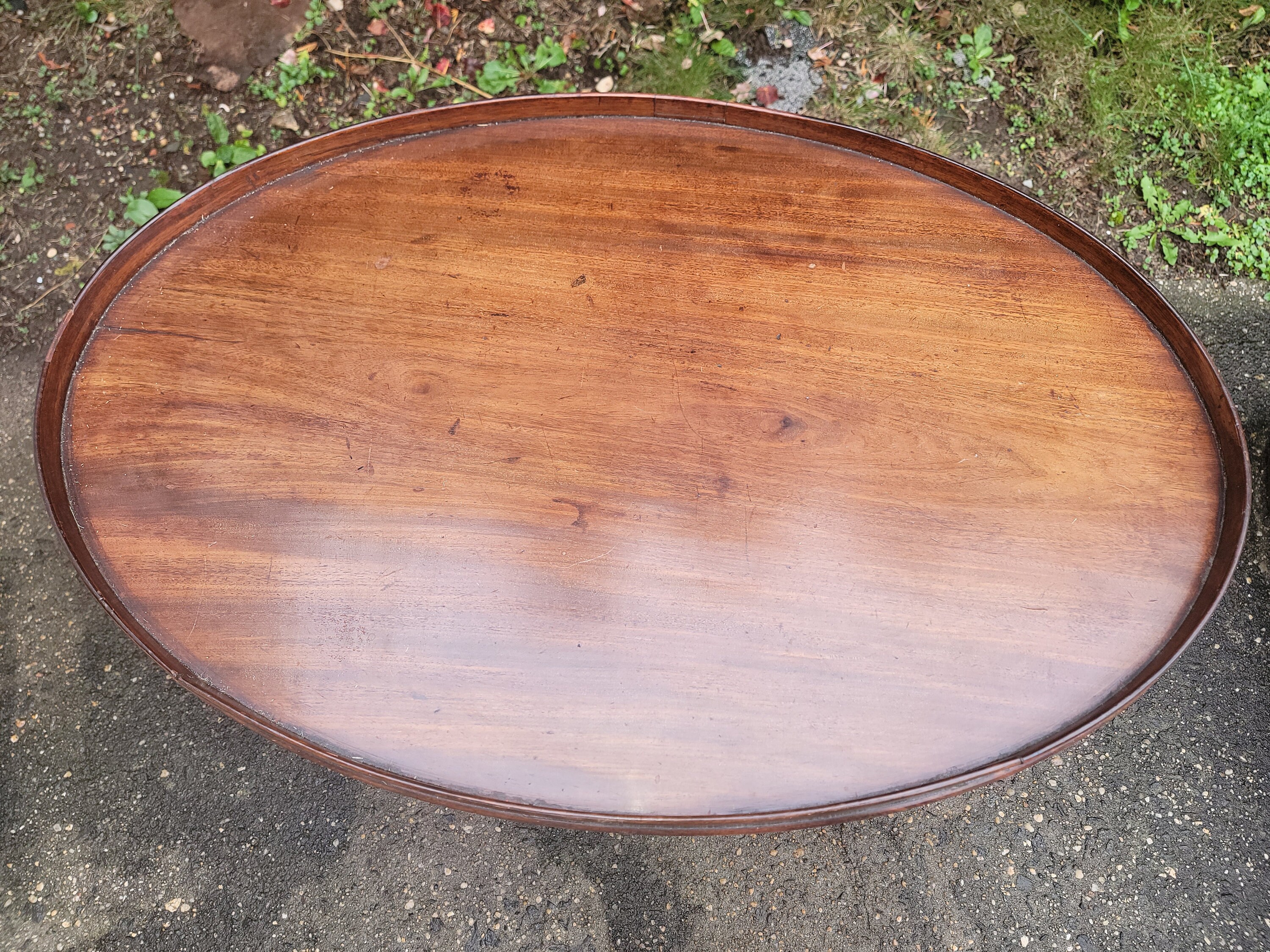 Oval Gallery Edge Cocktail Table Early 20th Century - Etsy