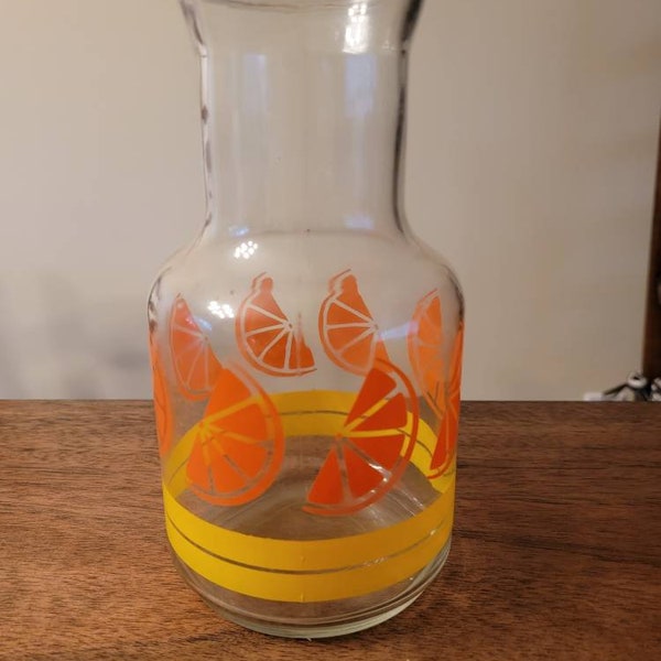 Orange Glass Pitcher - Etsy