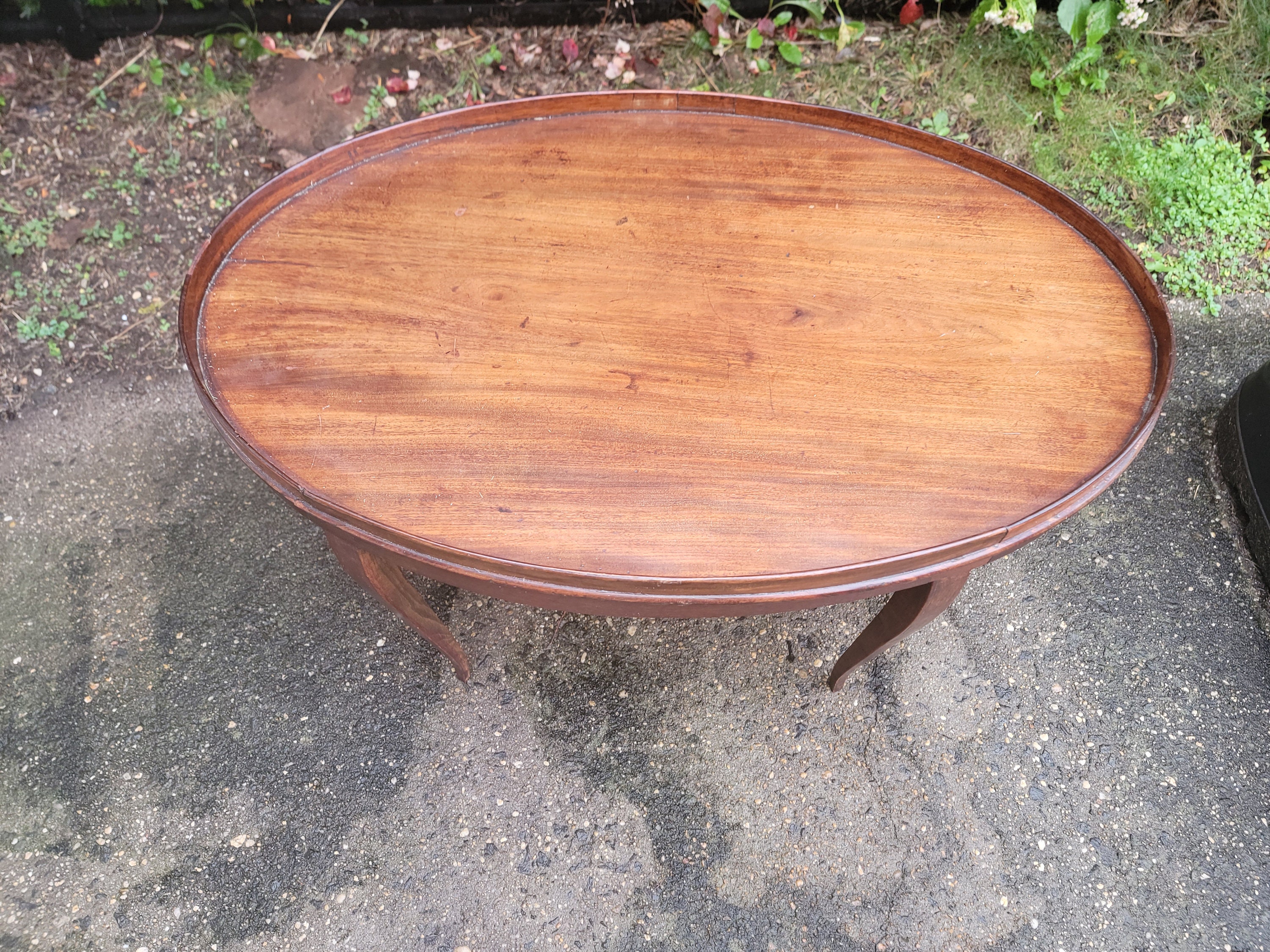 Oval Gallery Edge Cocktail Table, Early 20th Century - Etsy