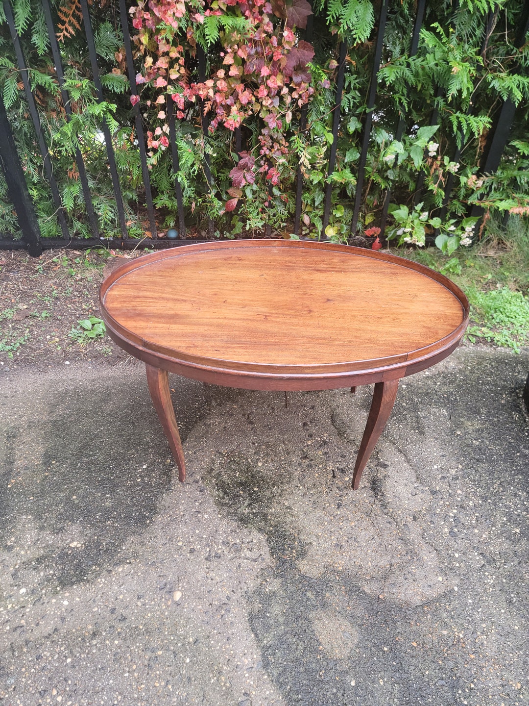 Oval Gallery Edge Cocktail Table, Early 20th Century - Etsy