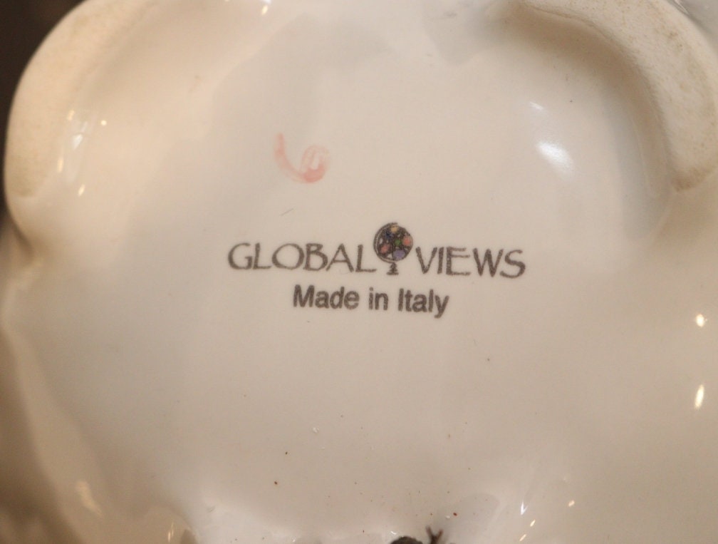 Large Global Views Ceramic Wall Decor Carnation Pearl White Floral Art ...