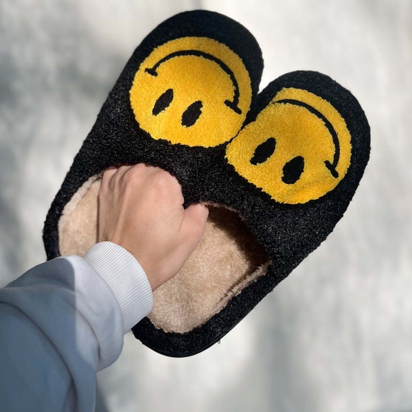 Smiley Face Slippers - Etsy