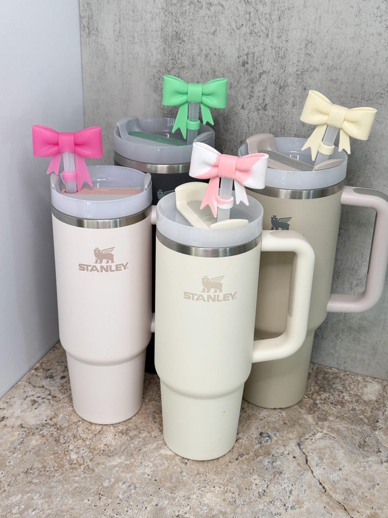 Coquette Bow Straw Topper for Stanley Tumbler, Straw Cap, Silicone ...