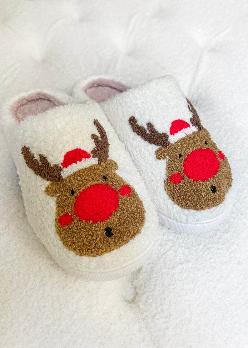 Reindeer Slippers, Christmas Gifts, Gift for Her, Cute Gifts, Cozy ...
