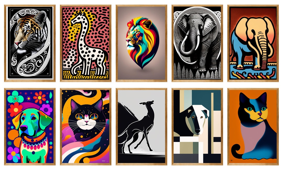 15 Digital Download Prints - Animal Themed Printable Poster Bundle - Etsy