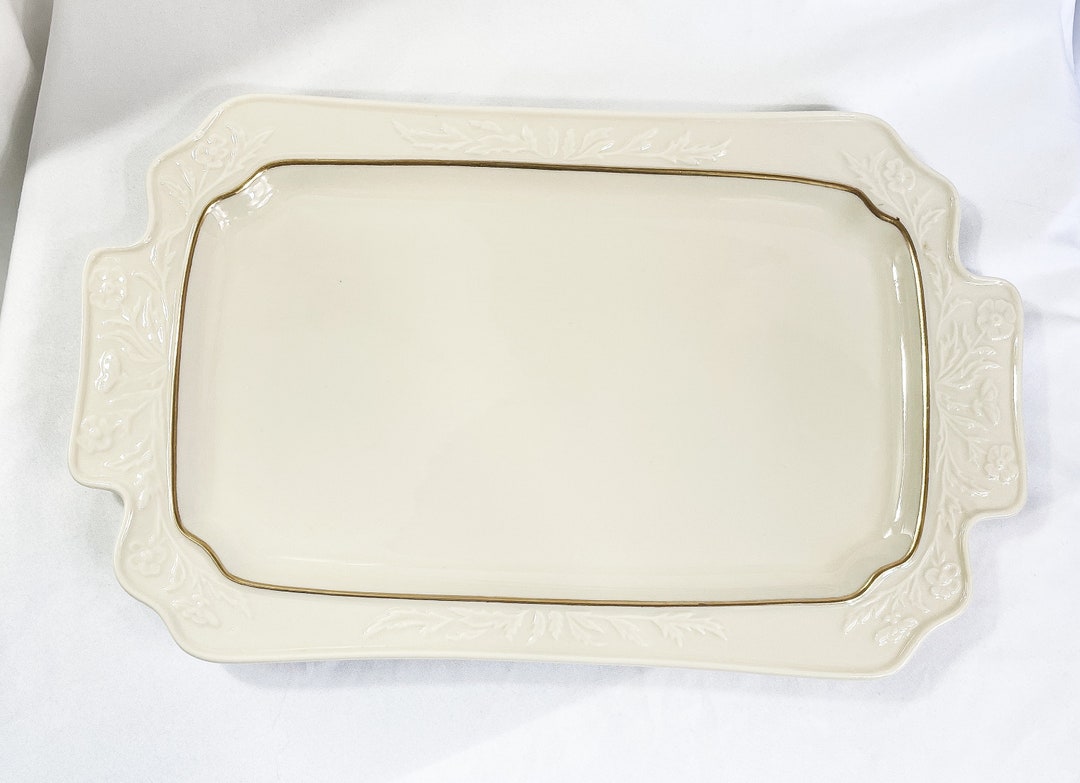 Lenox Porcelain Cream Colored China Salon Tray Floral Cream - Etsy