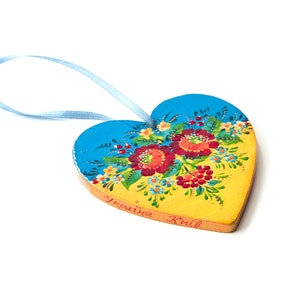 Ukrainian Hand Painted Wooden Decor, Ukrainian Ornament Heart With ...