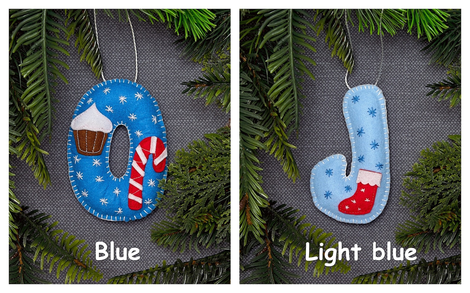 Felt Letter Ornament Personalized Initial Ornament Monogram | Etsy