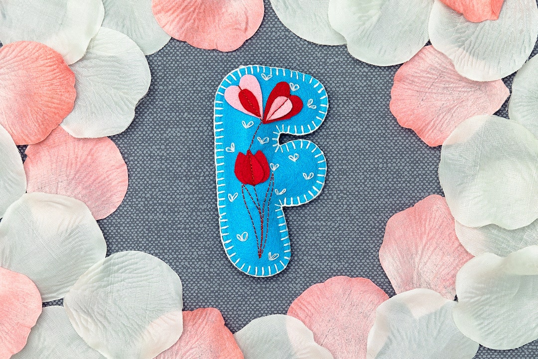 Handmade Felt Letter Ornament: Personalized Initial, Christmas Stocking ...