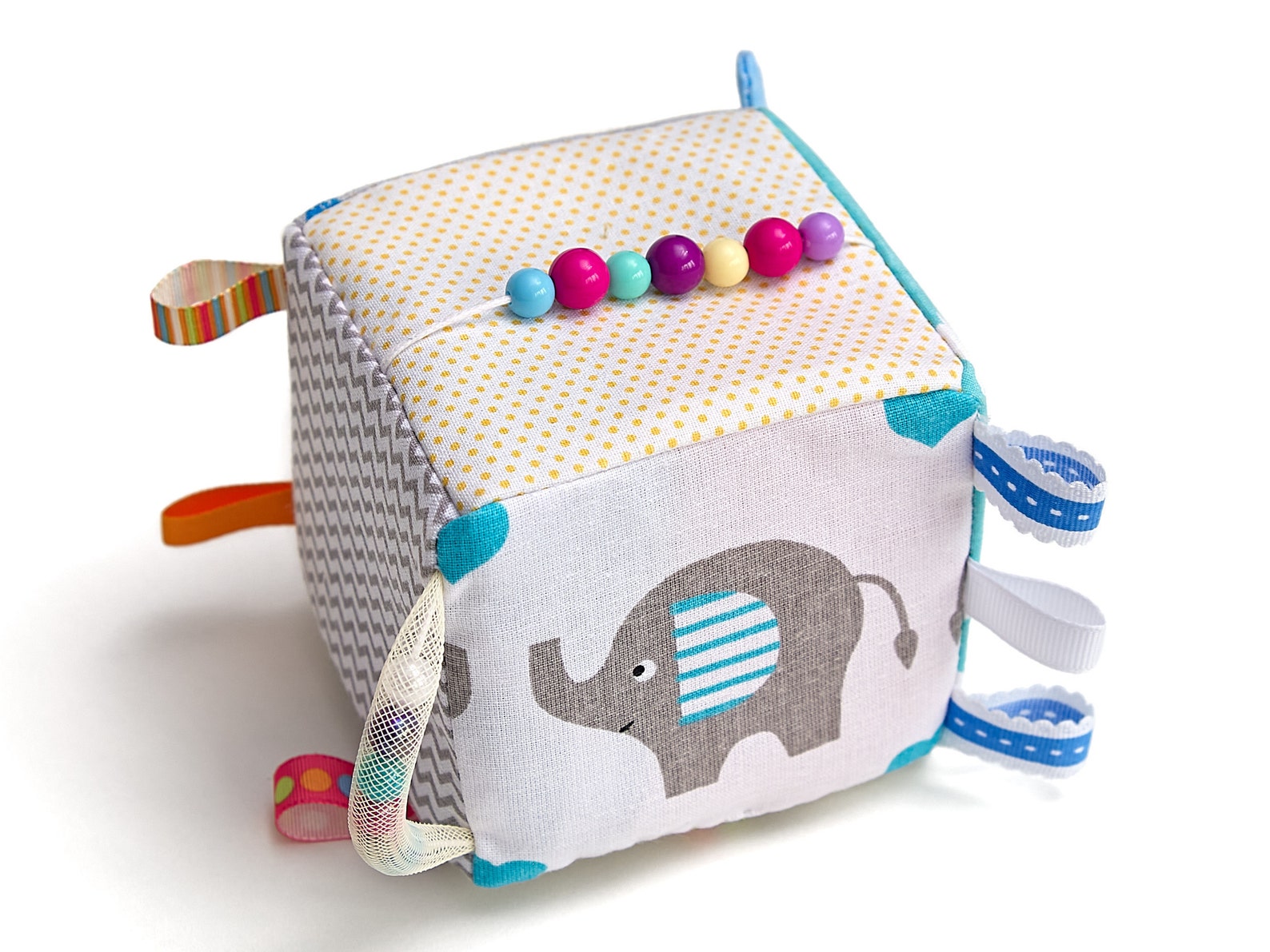 Organic sensory cube for baby activity Textile toys with a | Etsy