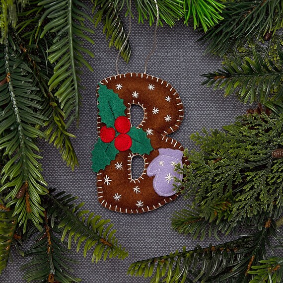 Felt Letter Ornament Personalized Initial Ornament Monogram | Etsy