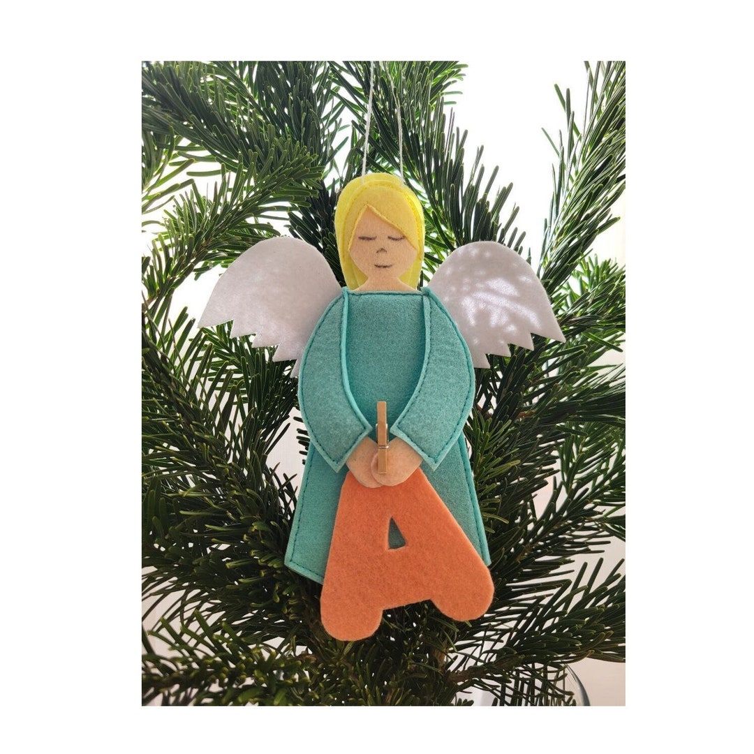 Felt Easter Angel, Basket Name Tag, Personalized Felt Ornament, Small ...