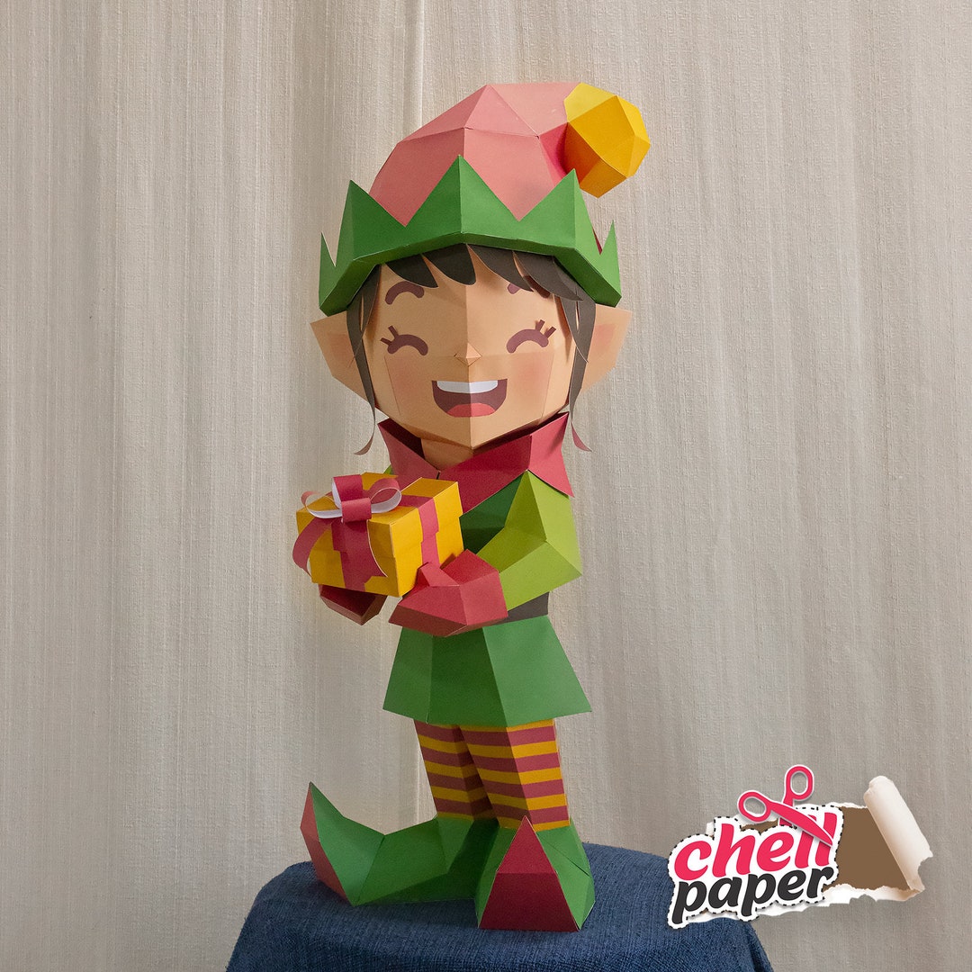 Papercraft Elf, Christmas, Holiday, Festive, Elf, Santa's Helper ...