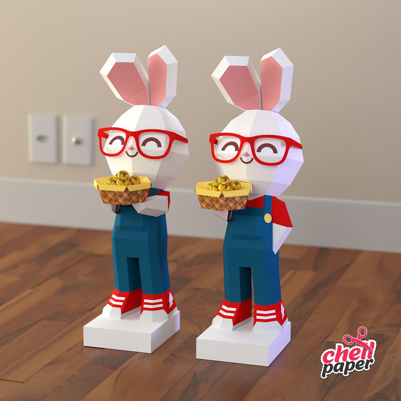 Rabbit, Easter Bunny, Bunny Papercraft, Кролик, Low Poly Animal, Paper ...
