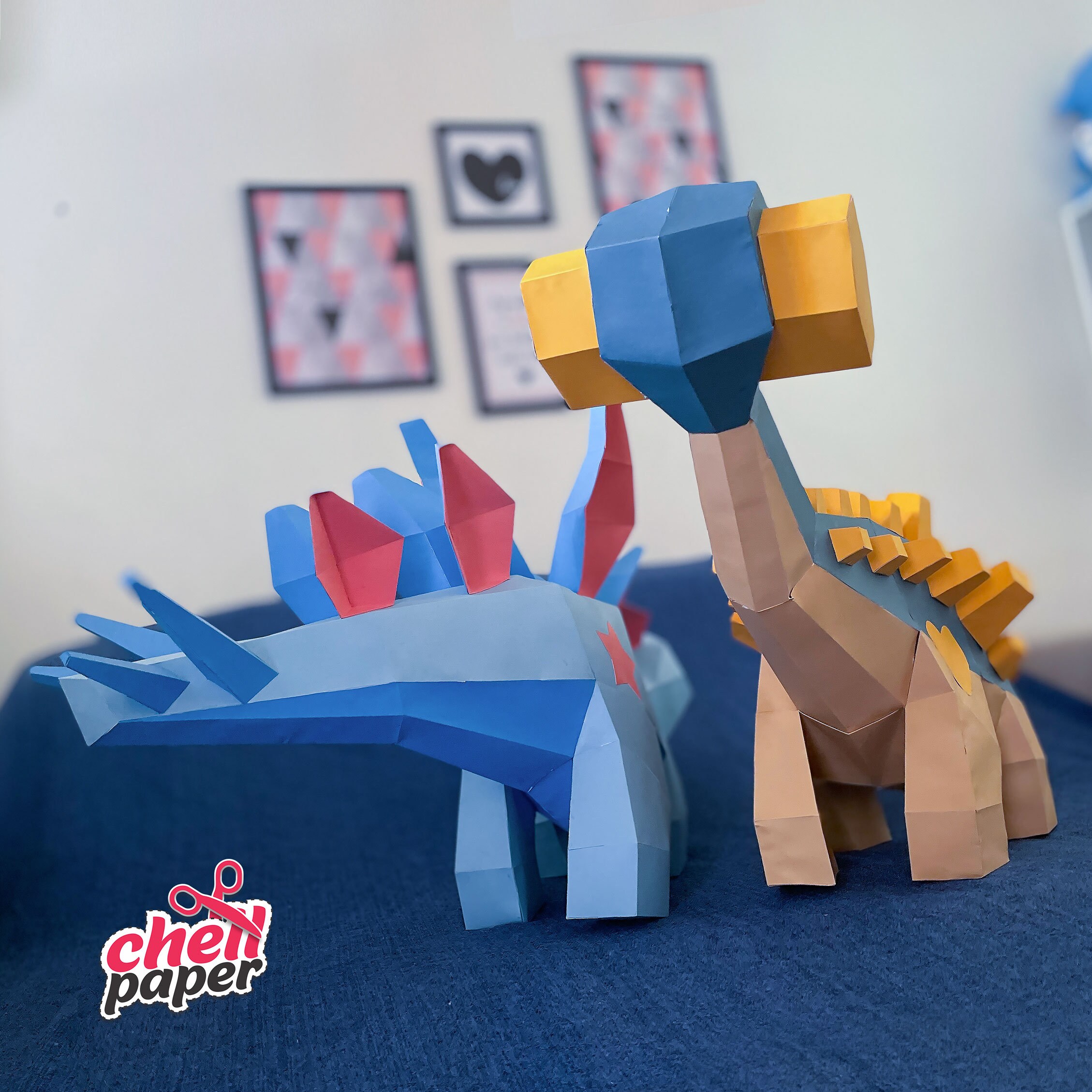 Stegosaurus, Dinosaur, Papercraft, Bird, Jurassic, Baby, Horns, Shield ...