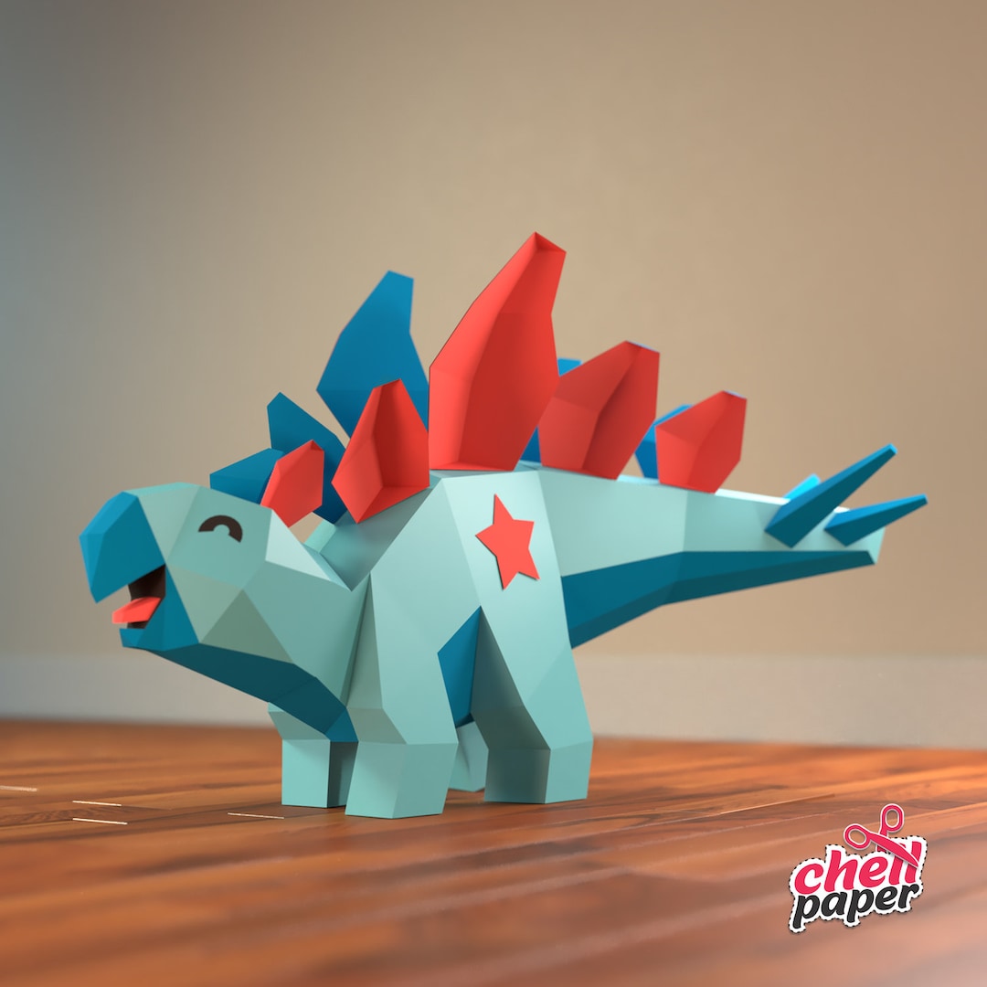 Stegosaurus Dinosaur Papercraft Bird Jurassic Baby - Etsy