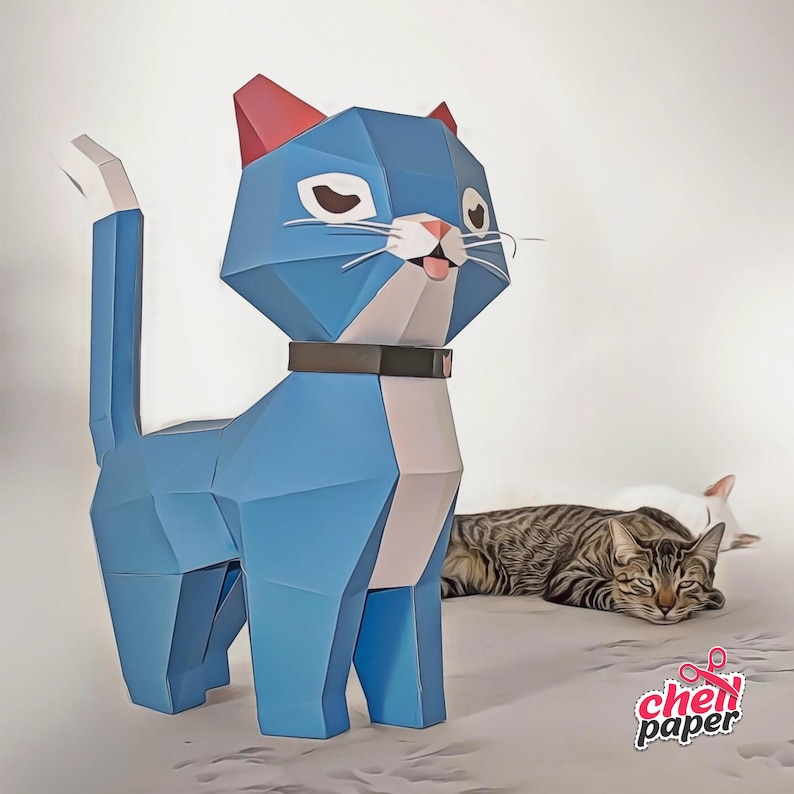 3D Papercraft Cat Cat 3D PDF Template Papercraft Animals | Etsy