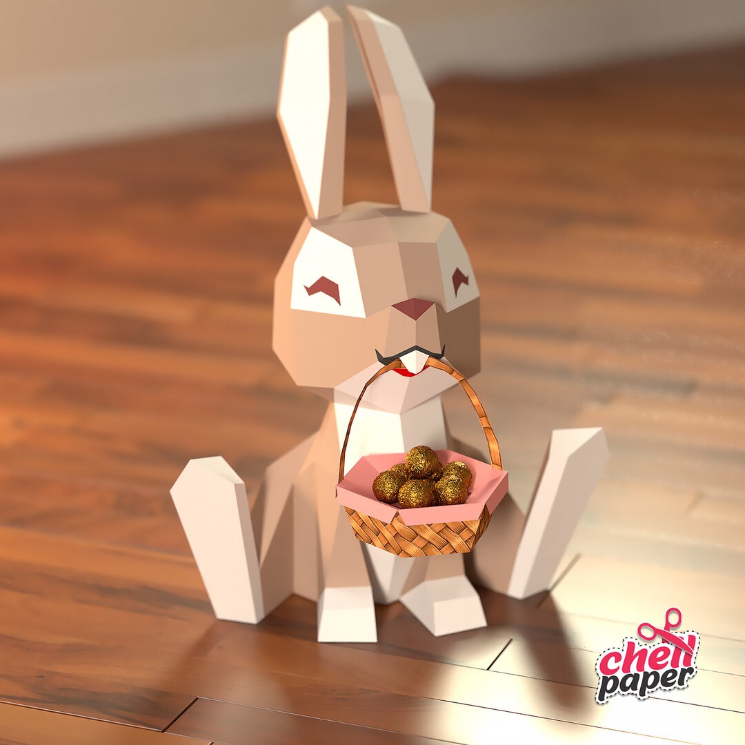 Bunny, Bunny Papercraft, Кролик, Low Poly Animal, Paper Rabbit, Now ...