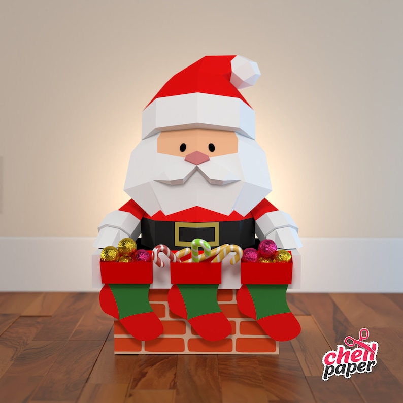 Papercraft Santa Claus, Santa Claus, Low Poly Santa Claus, Дед Мороз ...