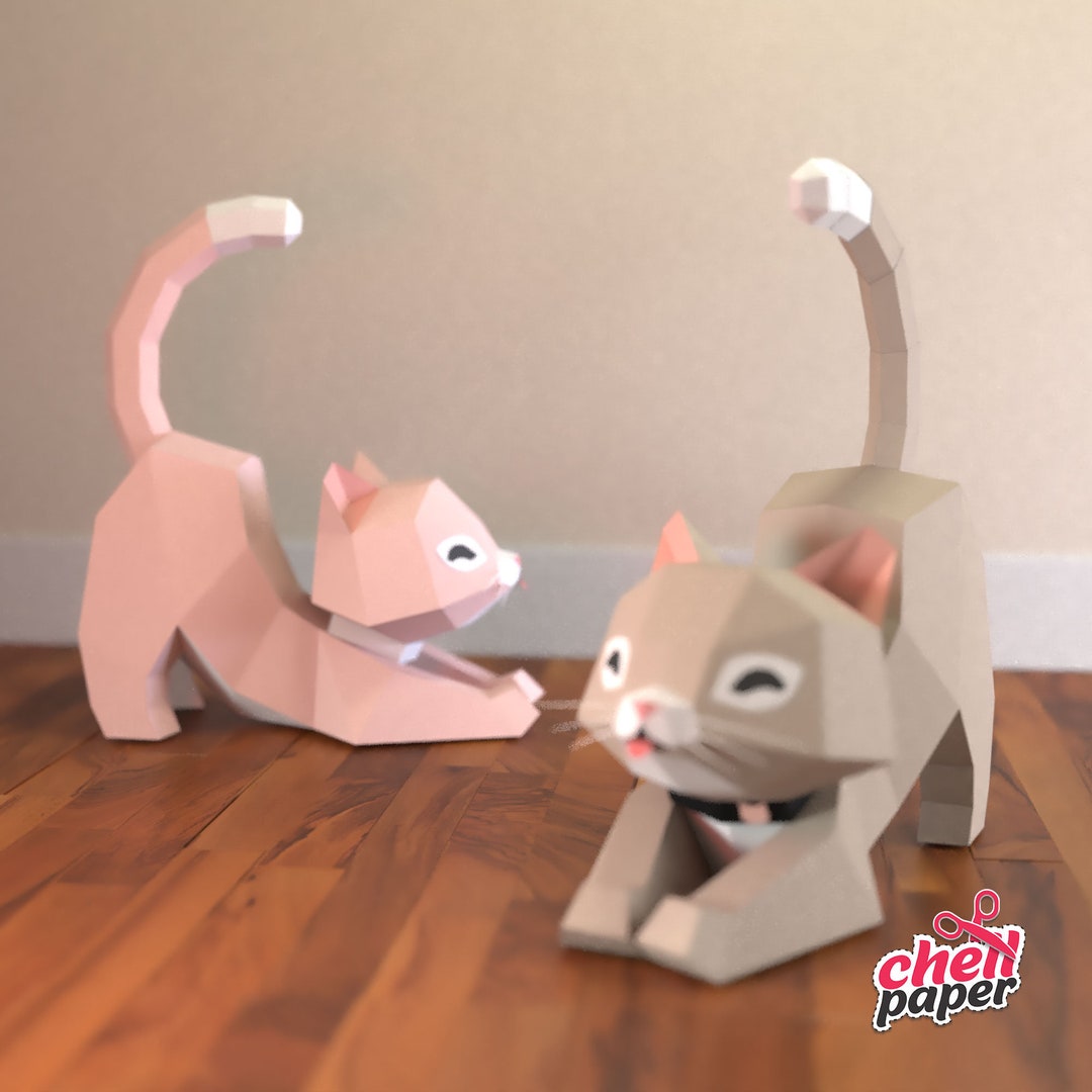 Cat papercraft Paper sculpture Cat sculpture Paper art Cat - Etsy Portugal