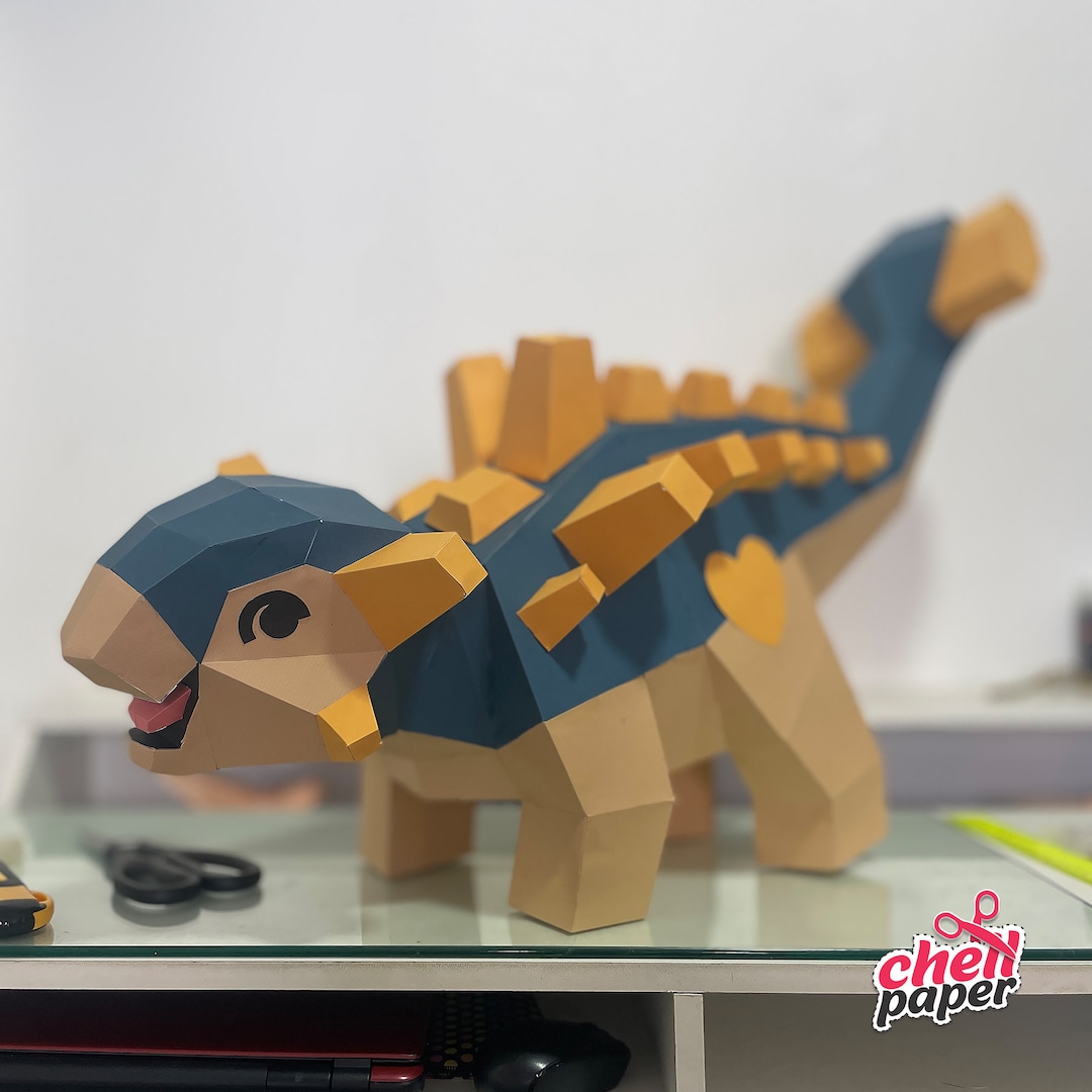 Ankylosaurus Dinosaurio Papercraft lagarto pájaro - Etsy México