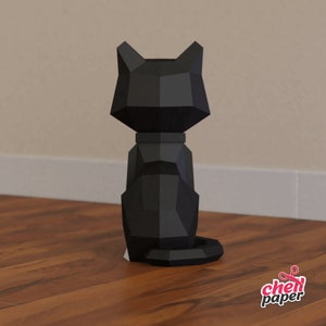 3D Papercraft Cat, Cat, 3D PDF Template, Papercraft Animals, Cat ...