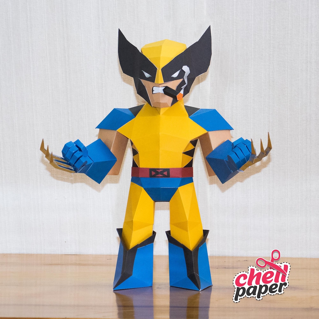 Wolverine, Deadpool, Papercraft, Diy, X-men, Hero, Yellow, Handmade ...
