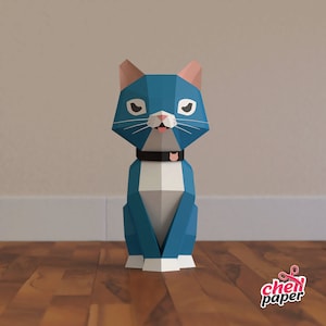 3D Papercraft Cat, Cat, 3D PDF Template, Papercraft Animals, Cat ...