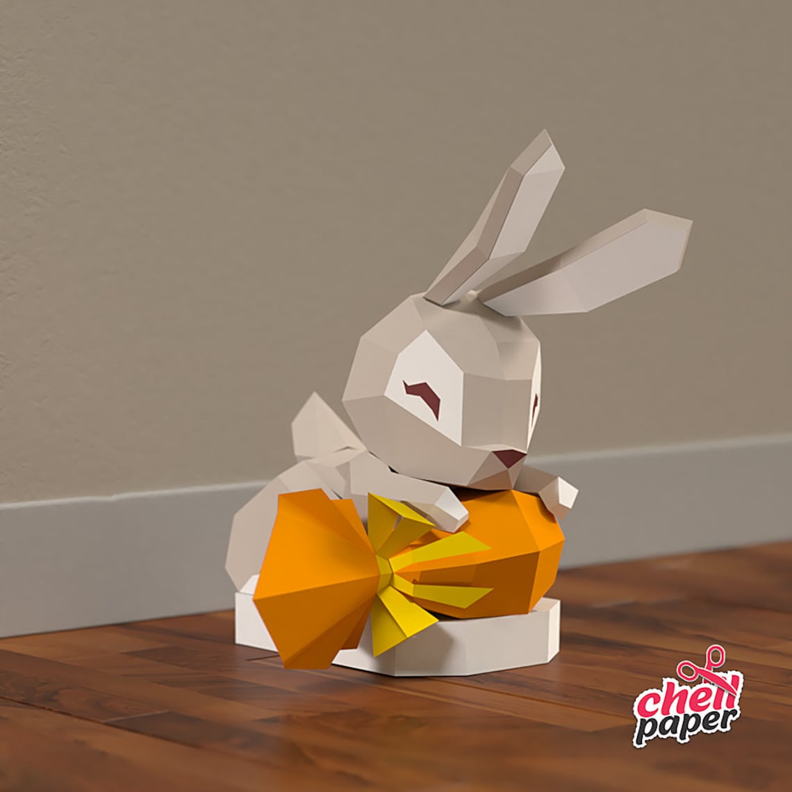 Easter Bunny Bunny Papercraft Low Poly Bunny Low Poly | Etsy