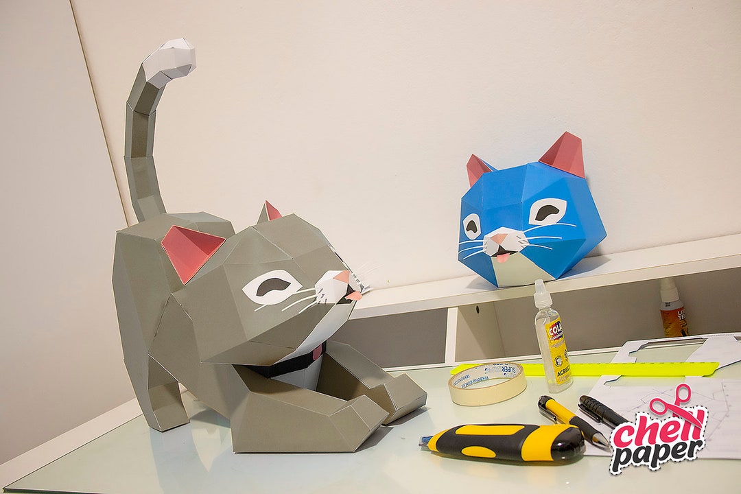 Cat Papercraft, Paper Sculpture, Cat Sculpture, Paper Art, Cat Art ...
