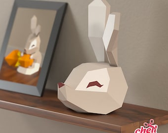 Bunny Bunny Papercraft Кролик Low Poly Animal Paper - Etsy