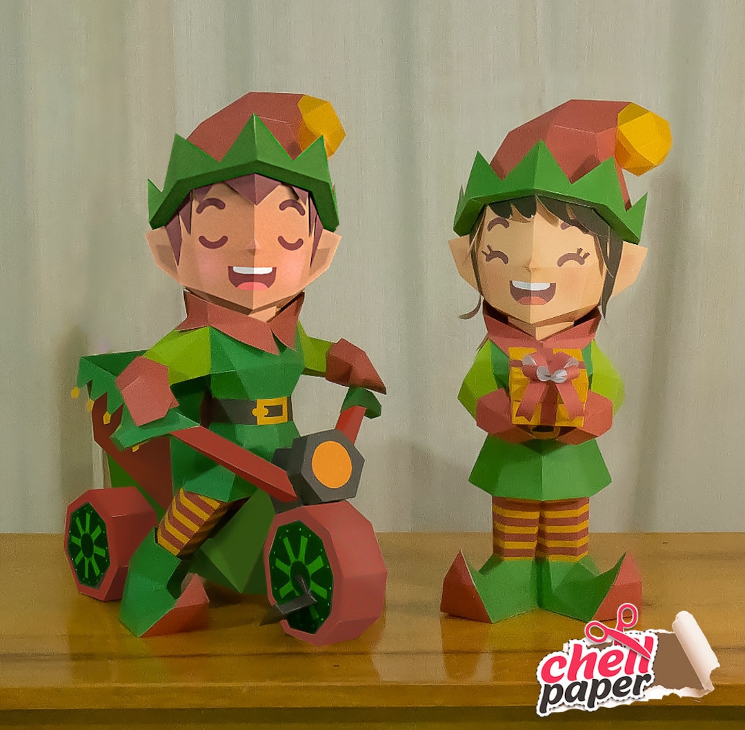 Papercraft Elf, Christmas, Holiday, Festive, Elf, Santa's Helper ...