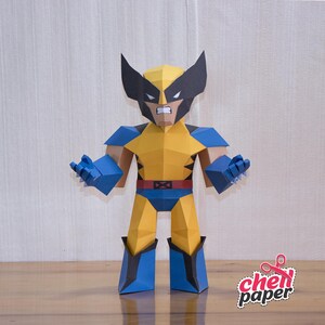 Wolverine, Deadpool, papercraft, diy, x-men, héroe, amarillo, hecho a ...