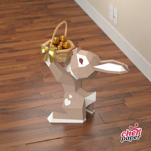Bunny Papercraft, Blue Paper Rabbit, Origami Rabbit, Cute Rabbit, Blue ...