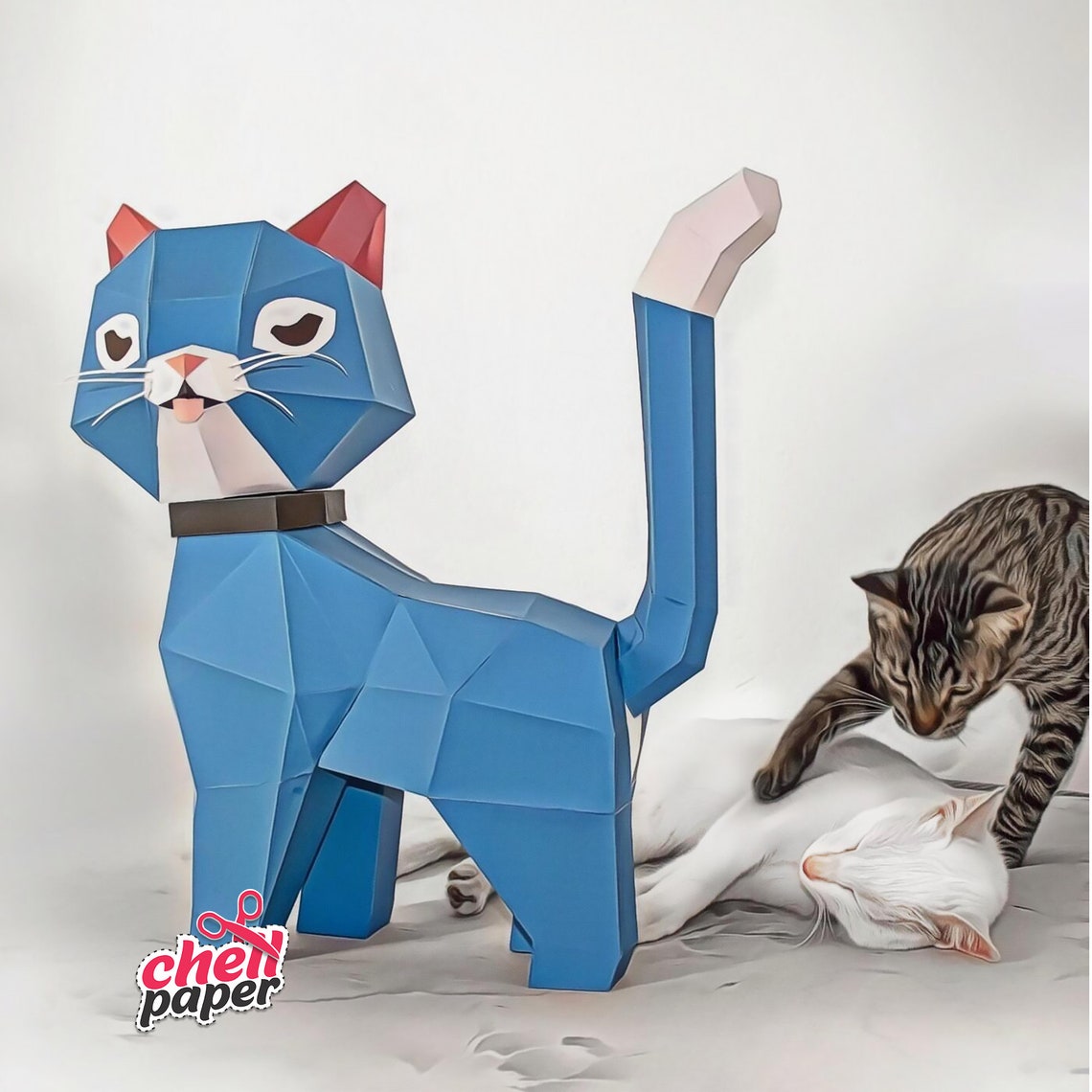 3D Papercraft Cat Cat 3D PDF Template Papercraft Animals | Etsy
