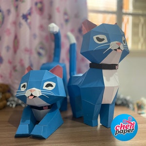 3D Papercraft Cat, Cat, 3D PDF Template, Papercraft Animals, Cat ...