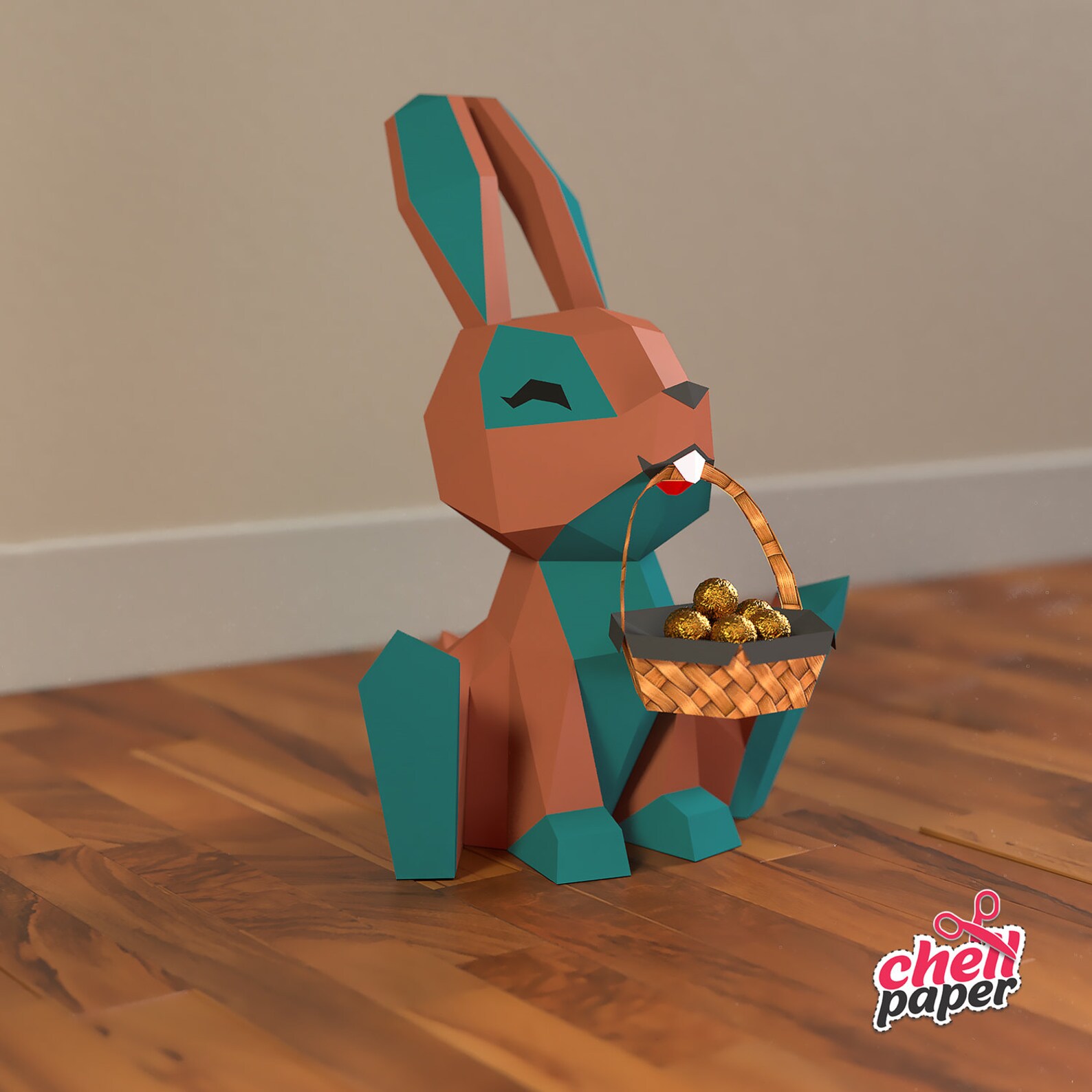 Bunny Bunny Papercraft Кролик Low Poly Animal Paper - Etsy