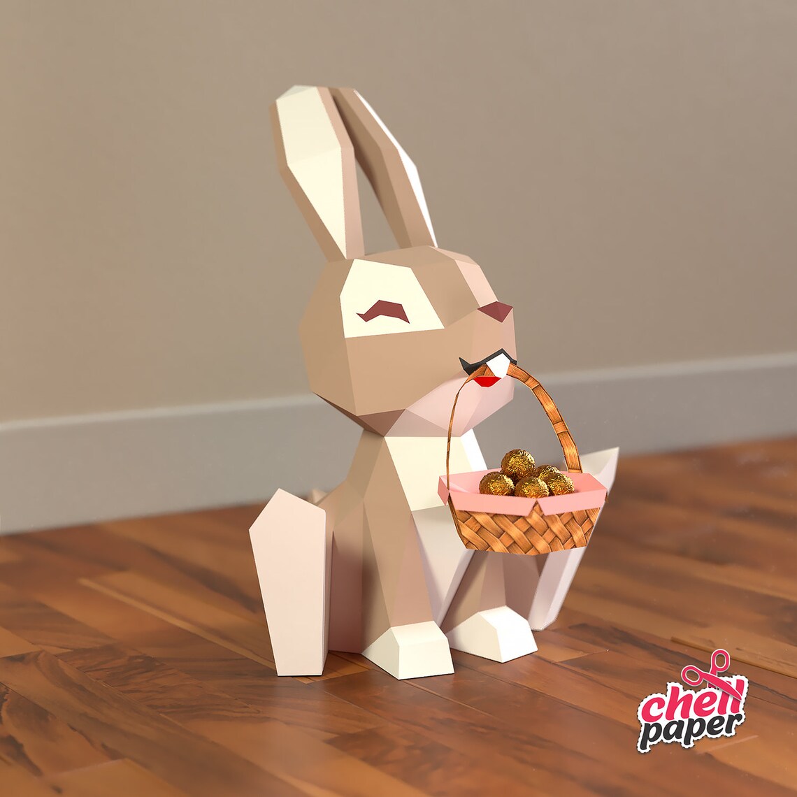 Bunny Bunny Papercraft Кролик Low Poly Animal Paper - Etsy