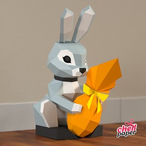 Easter Bunny Bunny Papercraft Low Poly Bunny Low Poly - Etsy