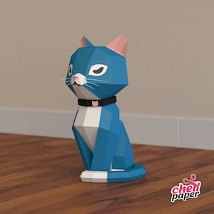 3D Papercraft Cat, Cat, 3D PDF Template, Papercraft Animals, Cat ...