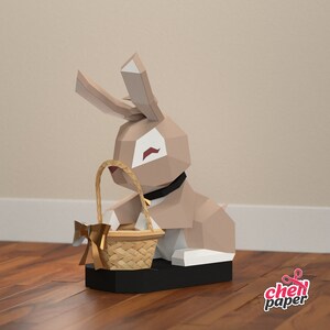 Easter Bunny, Bunny Papercraft, Low Poly Bunny, Low Poly Animal, Paper ...