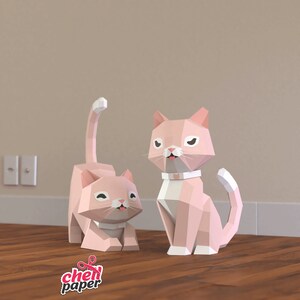 3D Papercraft Cat, Cat, 3D PDF Template, Papercraft Animals, Cat ...