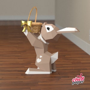 Bunny Papercraft Blue Paper Rabbit Origami Rabbit Cute - Etsy