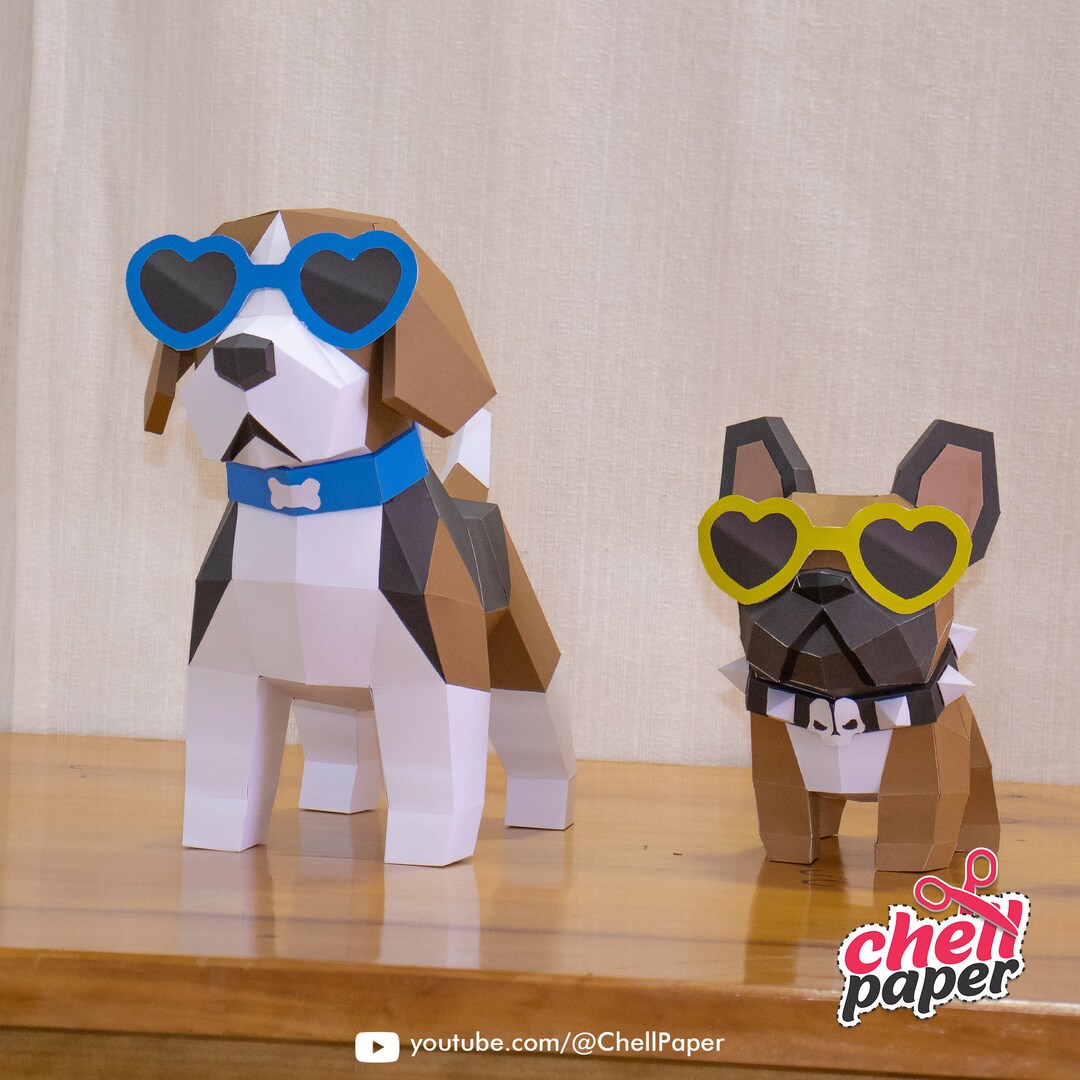 Beagle, Papercraft, Diy, Pitbull, Doberman, Dog Art, Handmade, Paper ...