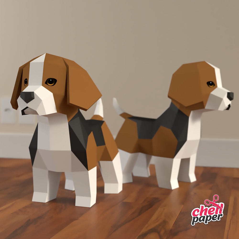 3D Papercraft Hund Beagle Diy Papaercraft PDF Papercraft | Etsy