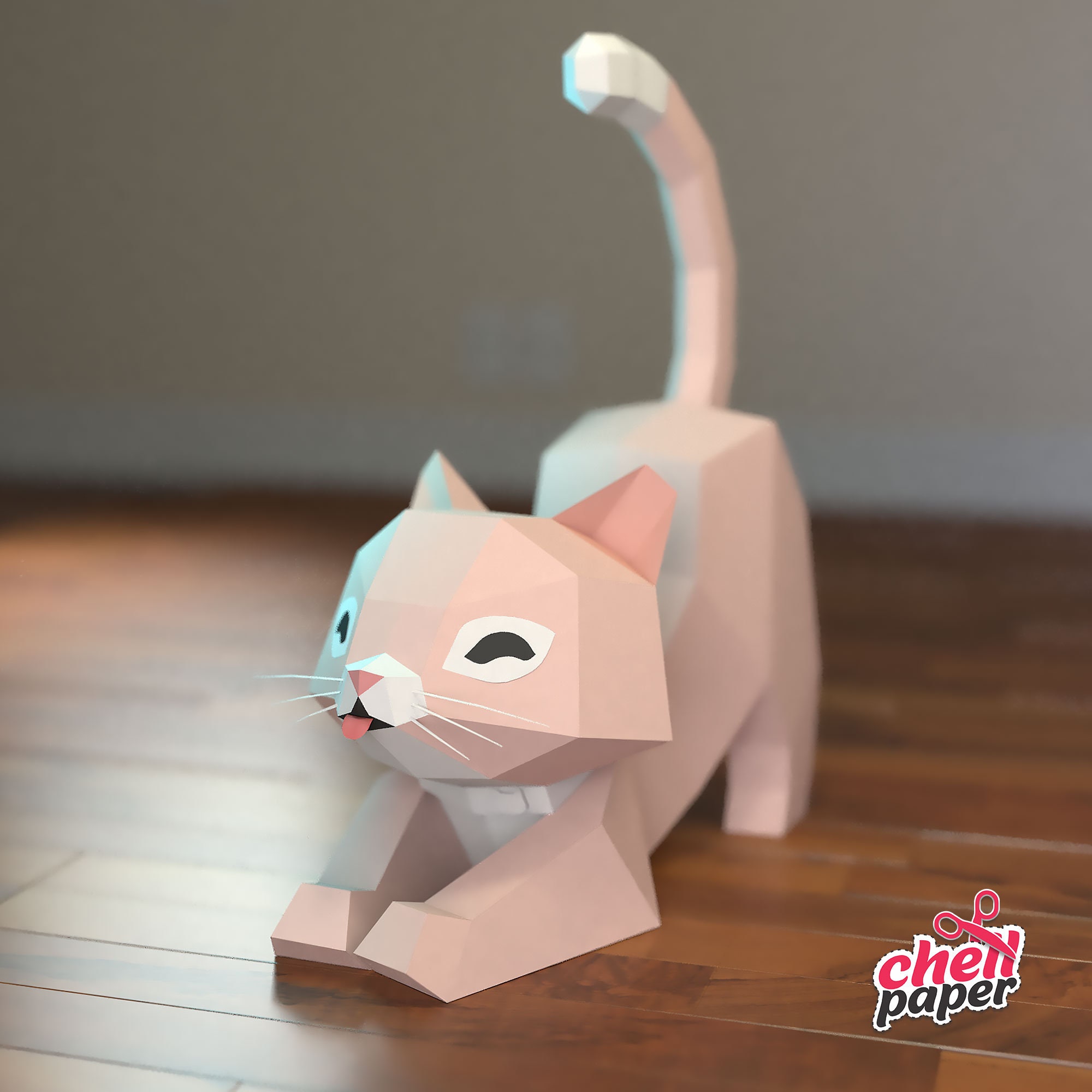 Gato 3D Papercraft Gato Plantilla PDF 3D Animales - Etsy México